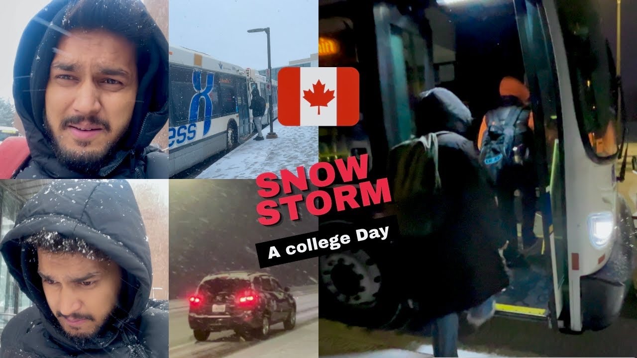 Snow Storm in Canada 🇨🇦 || First day of class in College ...