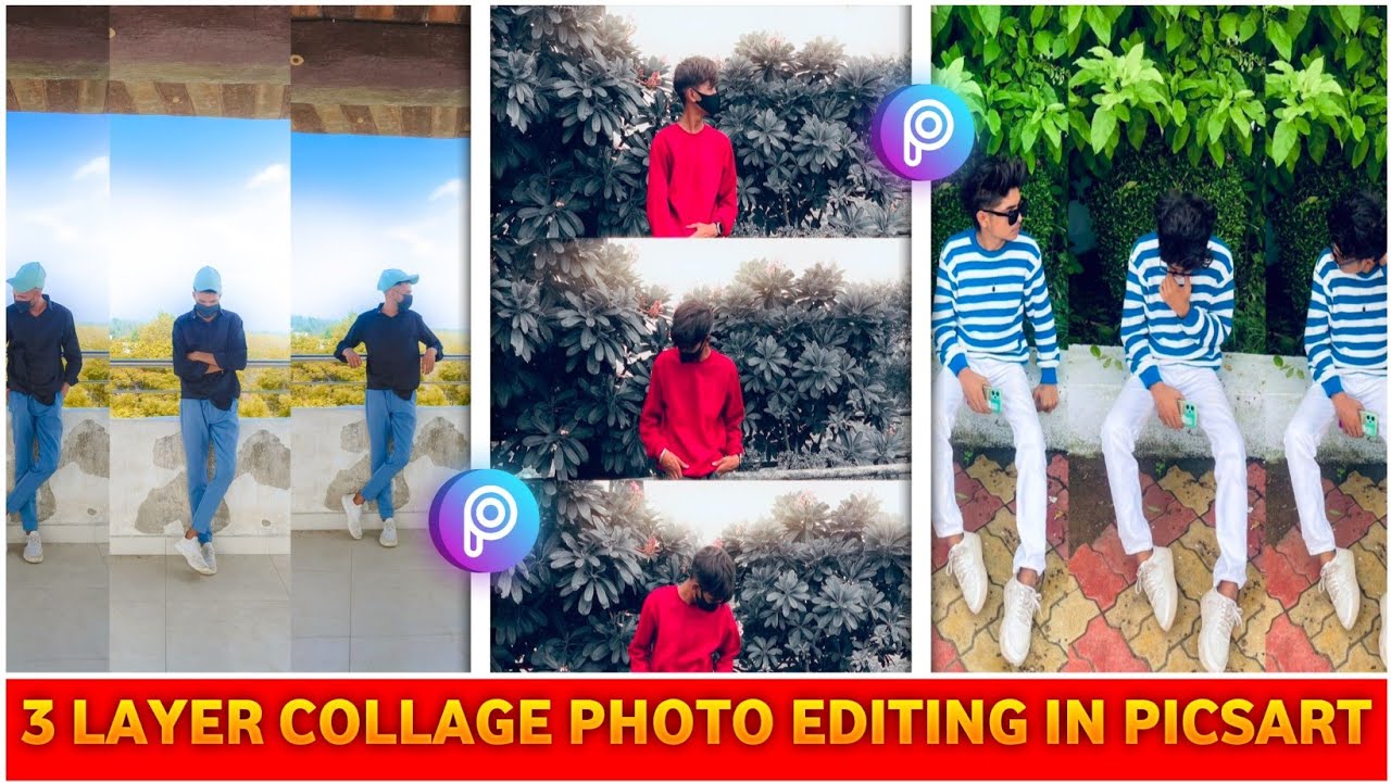 HOW TO CREATE 3 LAYER COLLAGE PHOTO EDITING PICSART| INSTAGRAM TRENDING ...