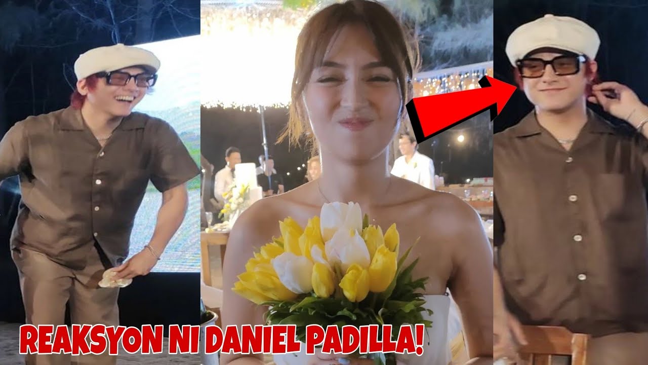 REACTION NI DANIEL PADILLA NG MASALO NI KATHRYN ANG BOUQUET SA WEDDING ...