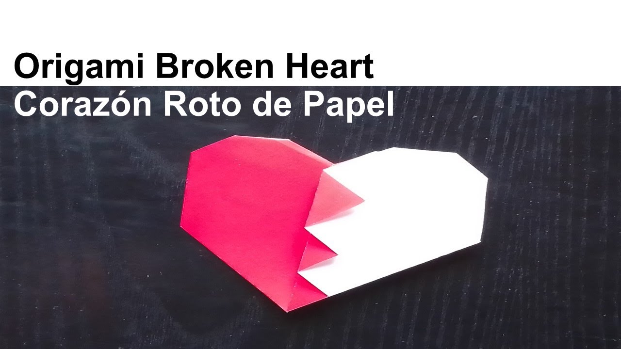 How to Make an Origami Paper Broken Heart 💗, DIY Valentine's Day Crafts - Corazón Roto de Papel ...