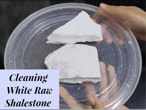 Cleaning ASMR || White Raw SHALESTONE || Preparation @crunchyasmrvlog ...