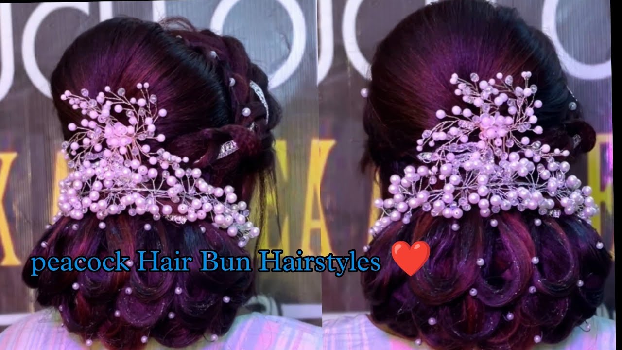 Peacock Hairstyle | peacock bun hairstyles | How to make peacock hair ...