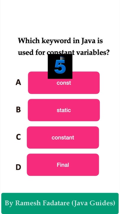 Java Quiz 64 - Which keyword in Java is used to create constant variables #java #quiz - YouTube