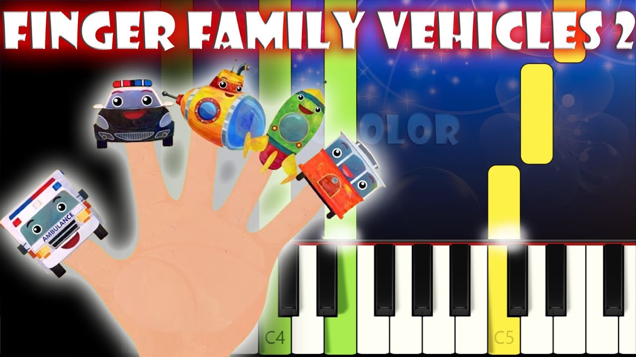 Finger Family Vehicles 2 - Cocomelon Nursery Rhymes | Piano Tutorial ...