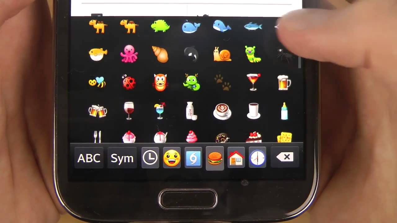 Samsung Galaxy Note 2 Android 4 4 2 KitKat Emoji Keyboard Review - YouTube