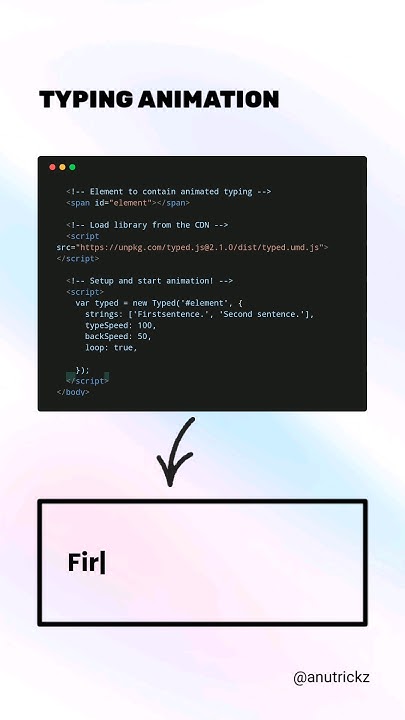 Create an Animated text Typing Effect using typed.js #coding - YouTube