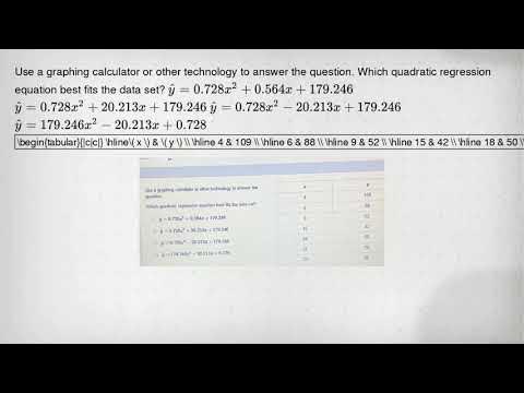 Use a graphing calculator or other technology to answer the question ...