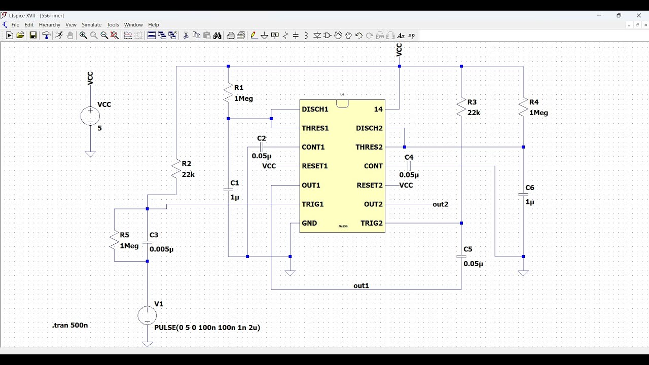 LTspice tutorial 37: Design and simulation of cascade timer using NE556 ...
