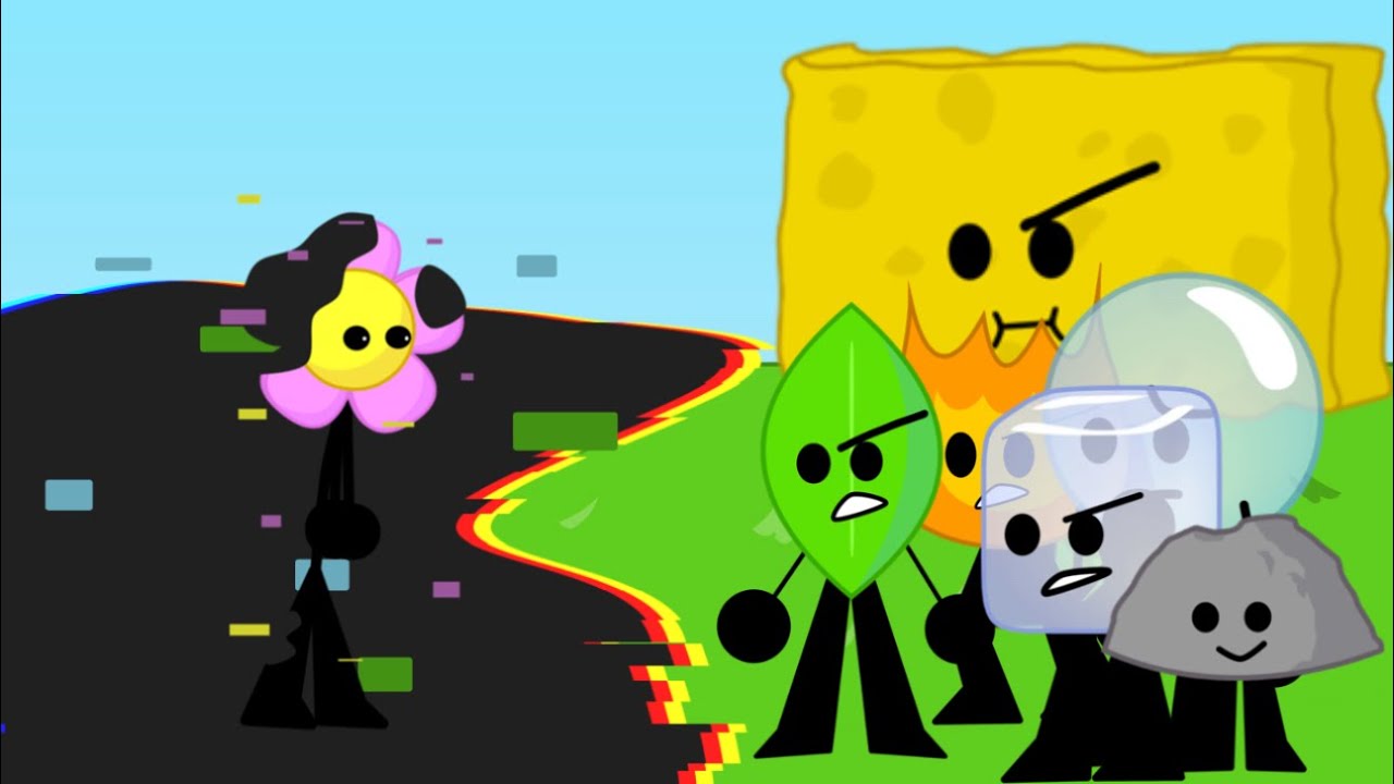 BFDI Cover - Corrupted Flower VS Firey, Leafy, Bubble, Ice Cube, Rocky ...