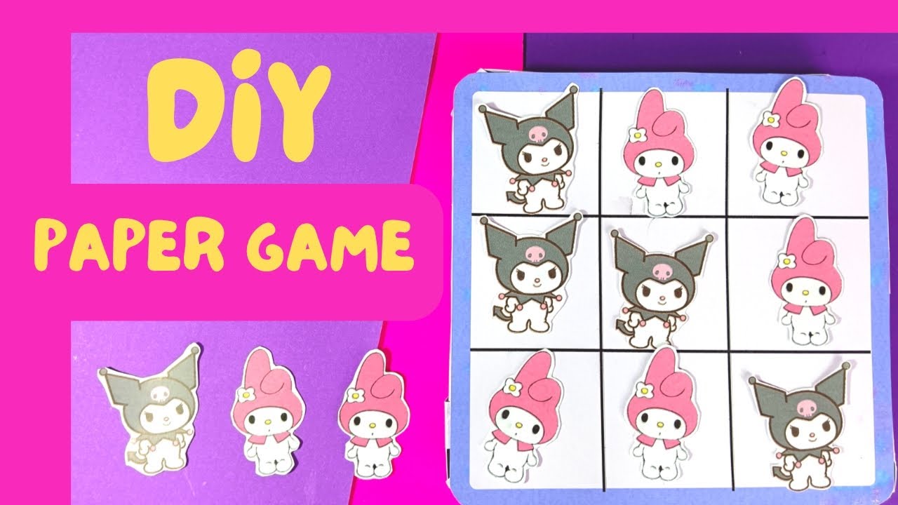 how to easily make cute and colorful sanrio character game paper | DIY ...