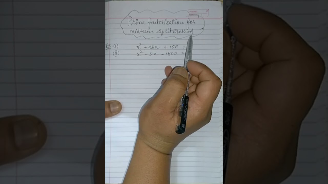 Prime Factorisation For Middle Term Split Method Youtube 9866