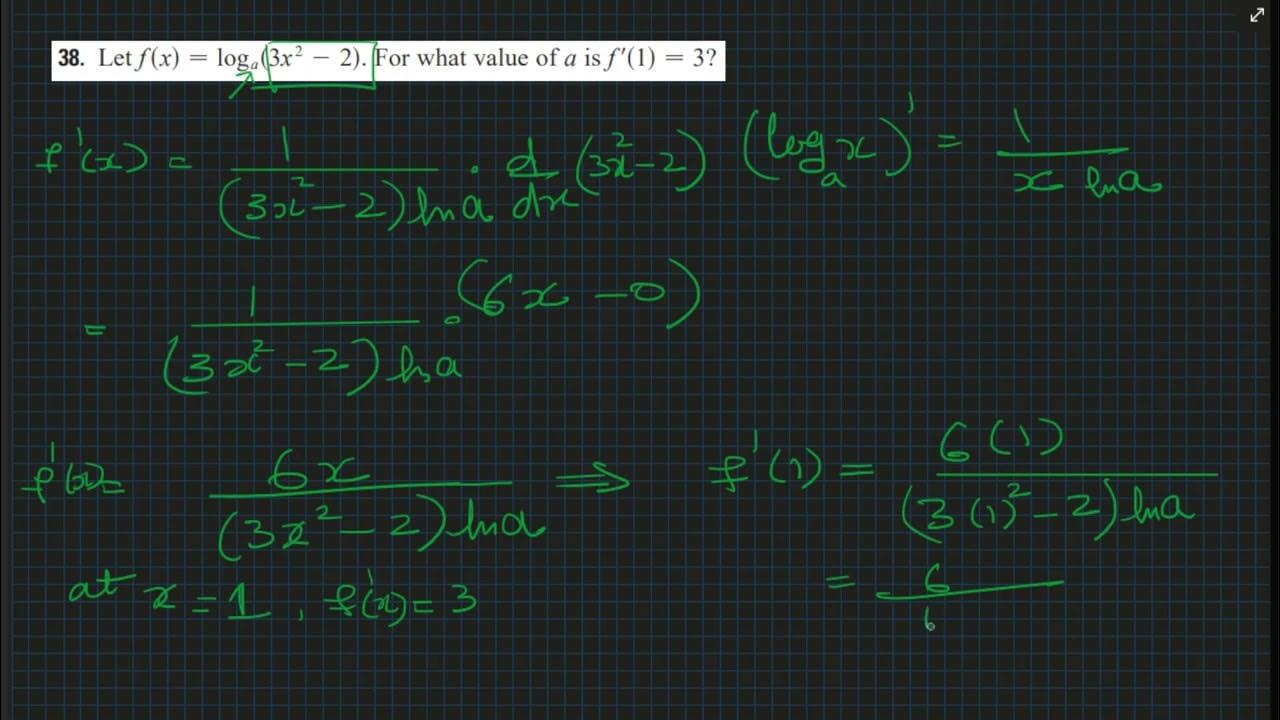 DERIVATIVES OF LOGARITHMIC FUNCTIONS SECTION 3.6 Tutorial 14 - YouTube