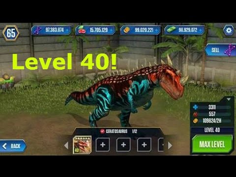 Jurassic World The Game- Ceratosaurus Level 40! - YouTube