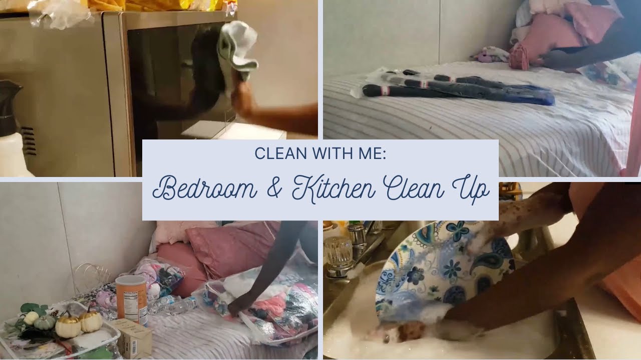 *New*Clean With Me: Messy Bedroom Clean Up & Kitchen Tidy - YouTube