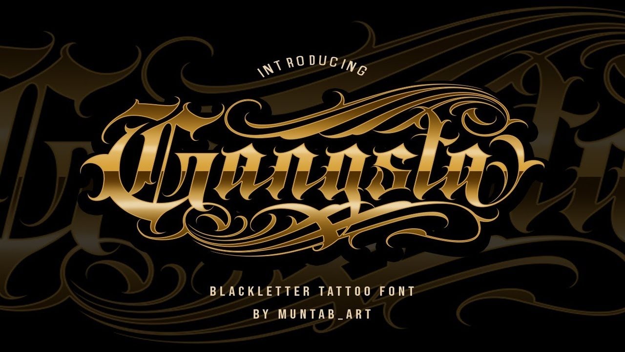 Gangsta Typeface | Tattoo Fonts Font Free Download - YouTube