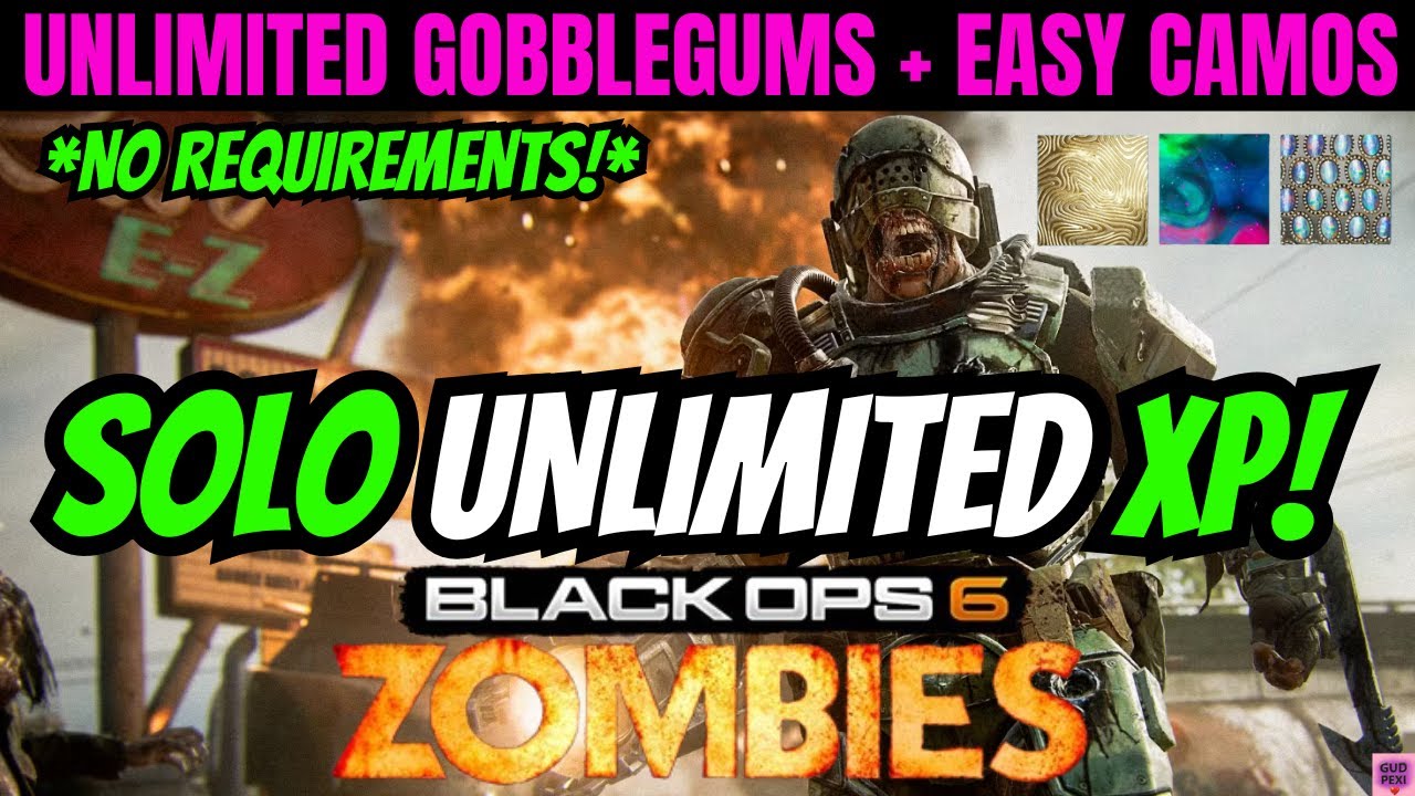 BO6 ZOMBIES - EASY SOLO UNLIMITED XP & UNLIMITED GOBBLEGUMS in BLACK ...