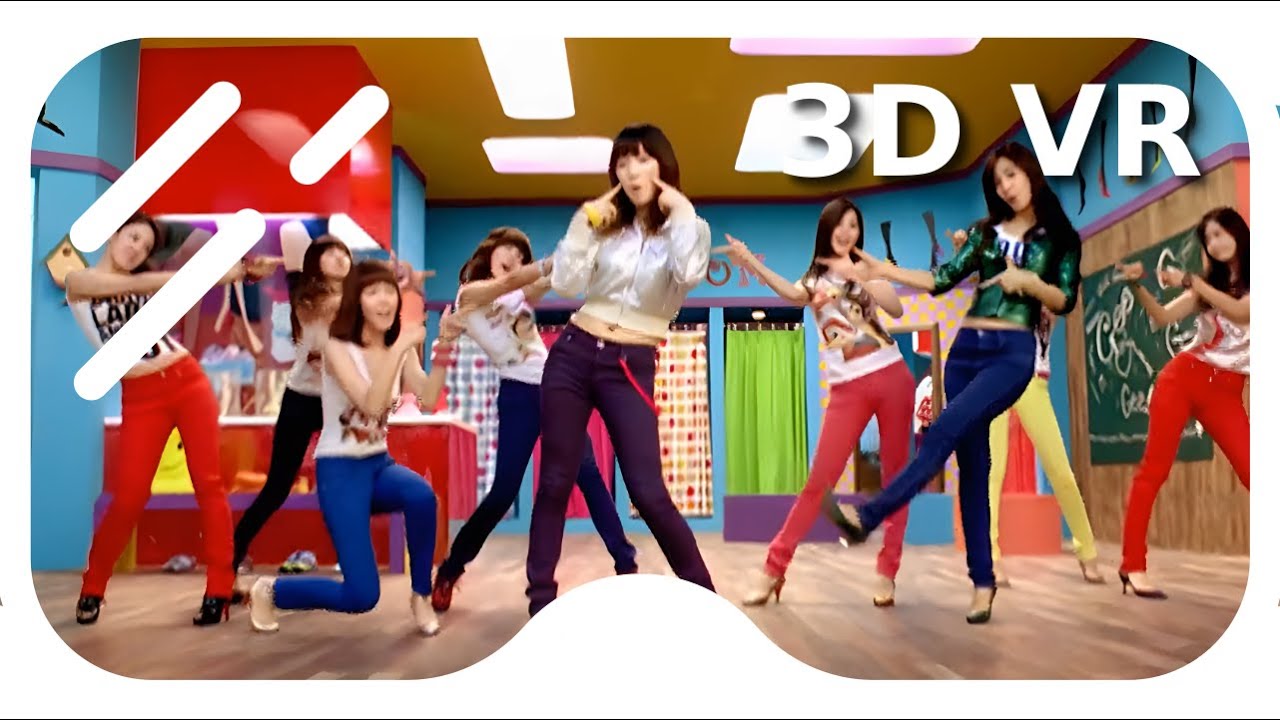 [Simulated 3D VR] Girls' Generation 소녀시대 'Gee' MV (AI Upscaled: 4K 60 ...