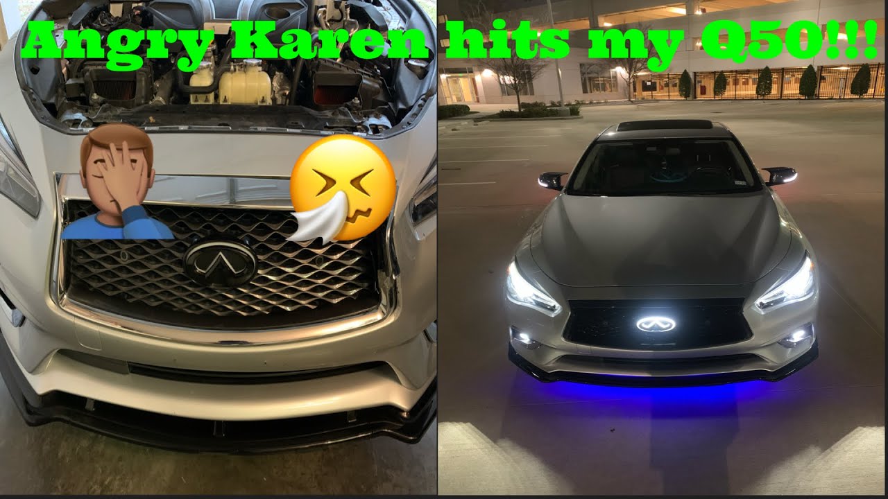 My Q50 gets DESTROYED!!! THANK YOU KAREN!!! - YouTube