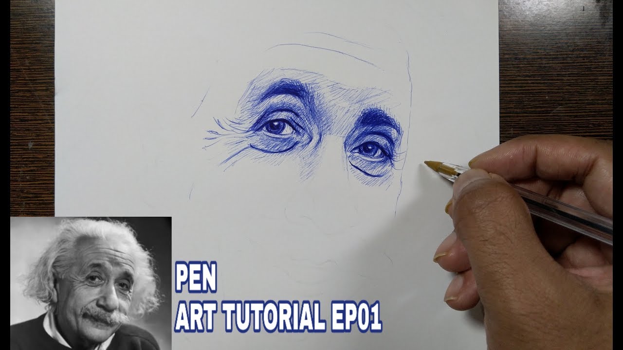How to draw face using ball pen Episode 01 - YouTube