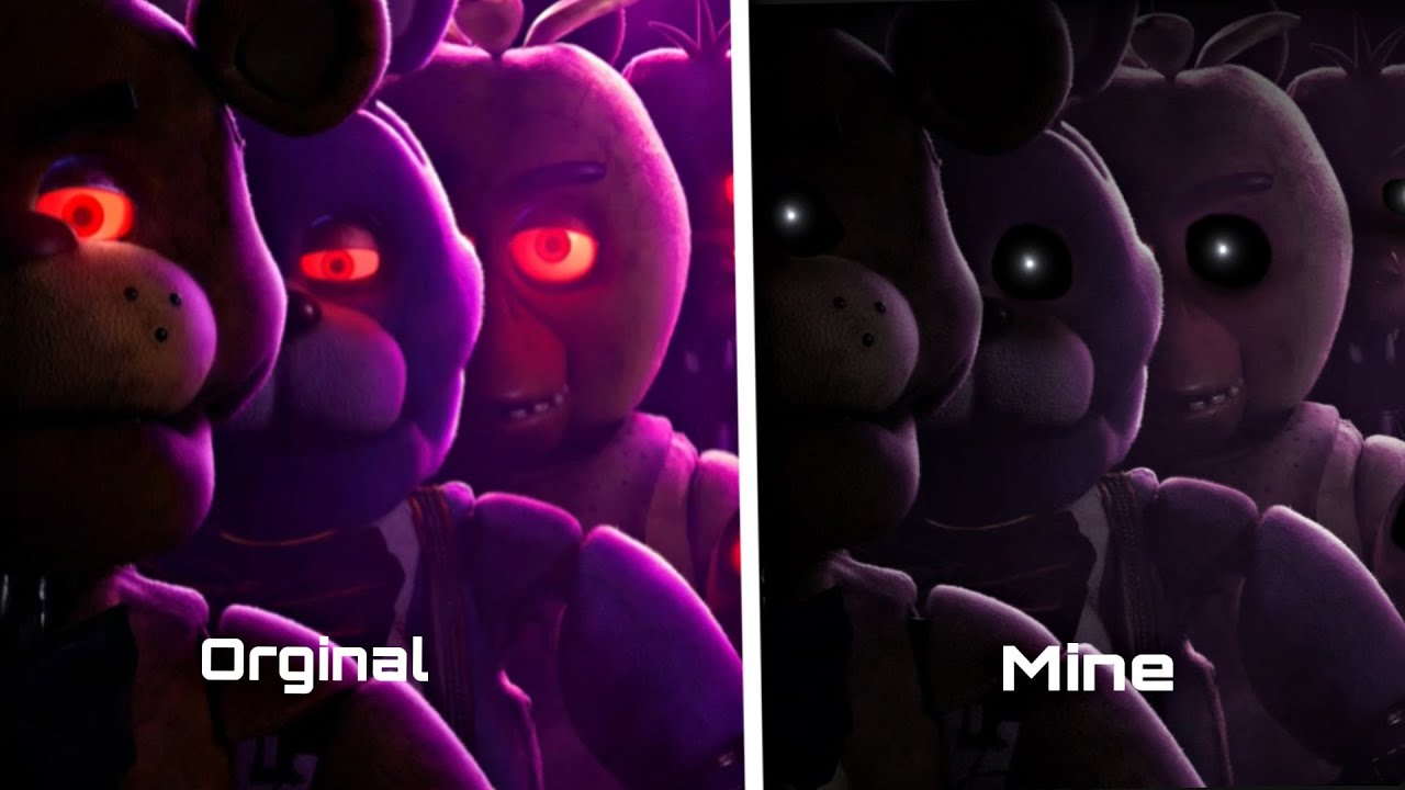 I fixed the red eyes in the FNaF movie poster - YouTube