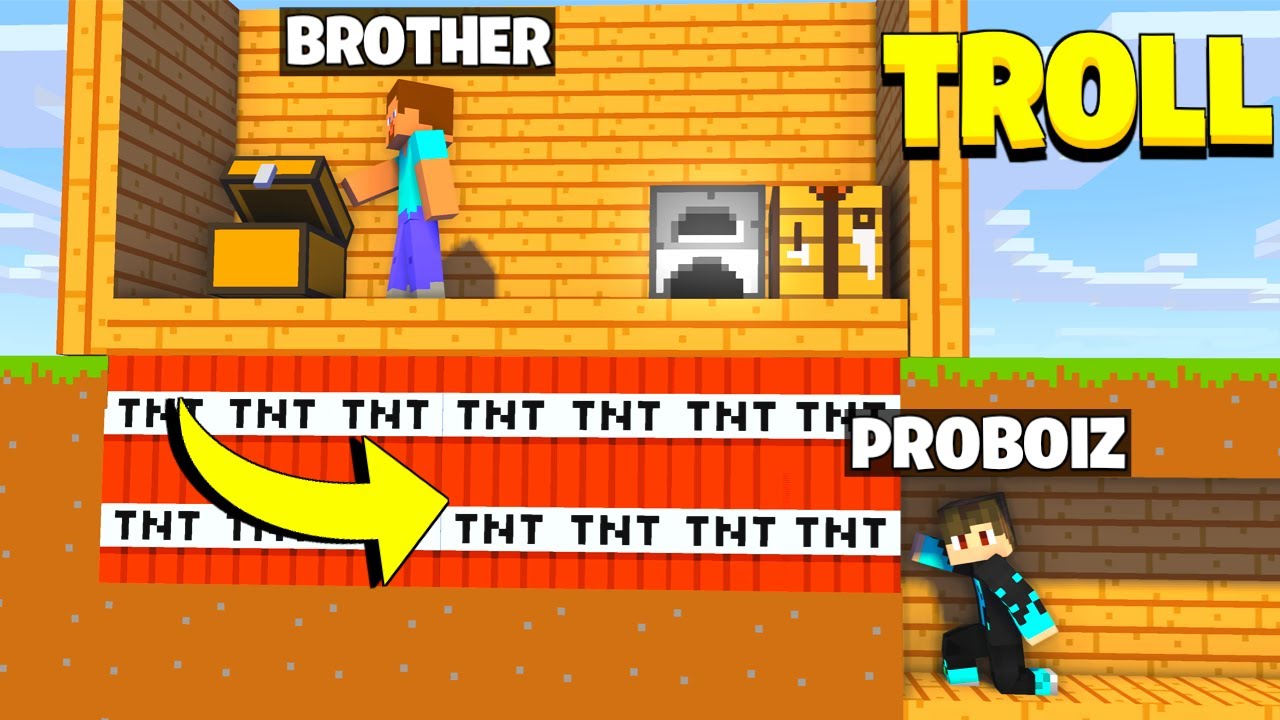 TROLLING MY YOUNGER BROTHER AND GIVING HIM A SURPRISE IN MINECRAFT ...