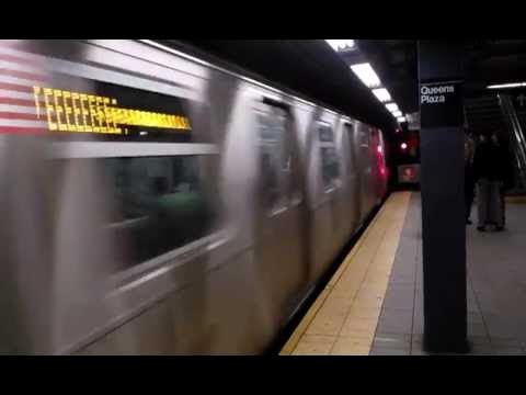 MTA NYC Subway: Jamaica Center Bound R160 E Train Departs Queens Plaza - YouTube