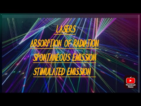 Lasers #Absorption of radiation #Spontaneous emission #Stimulated ...