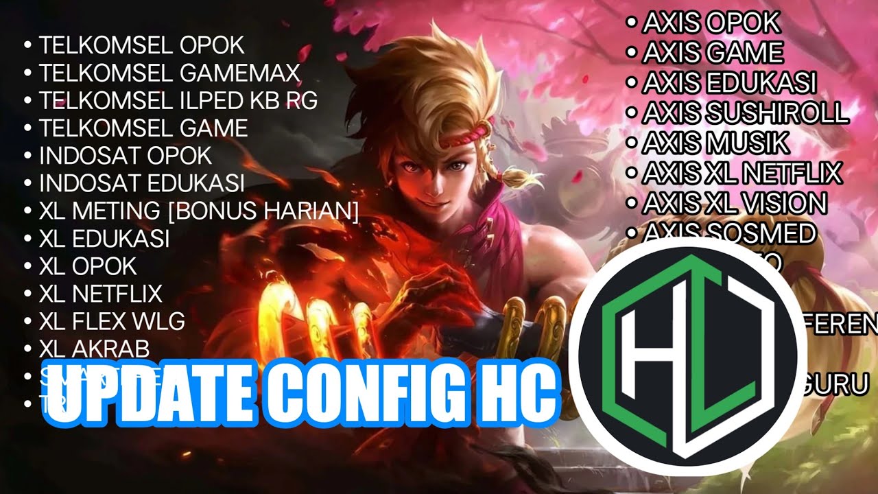 Update config hc | Axis game | xL tsel Indosat edukasi dll - YouTube
