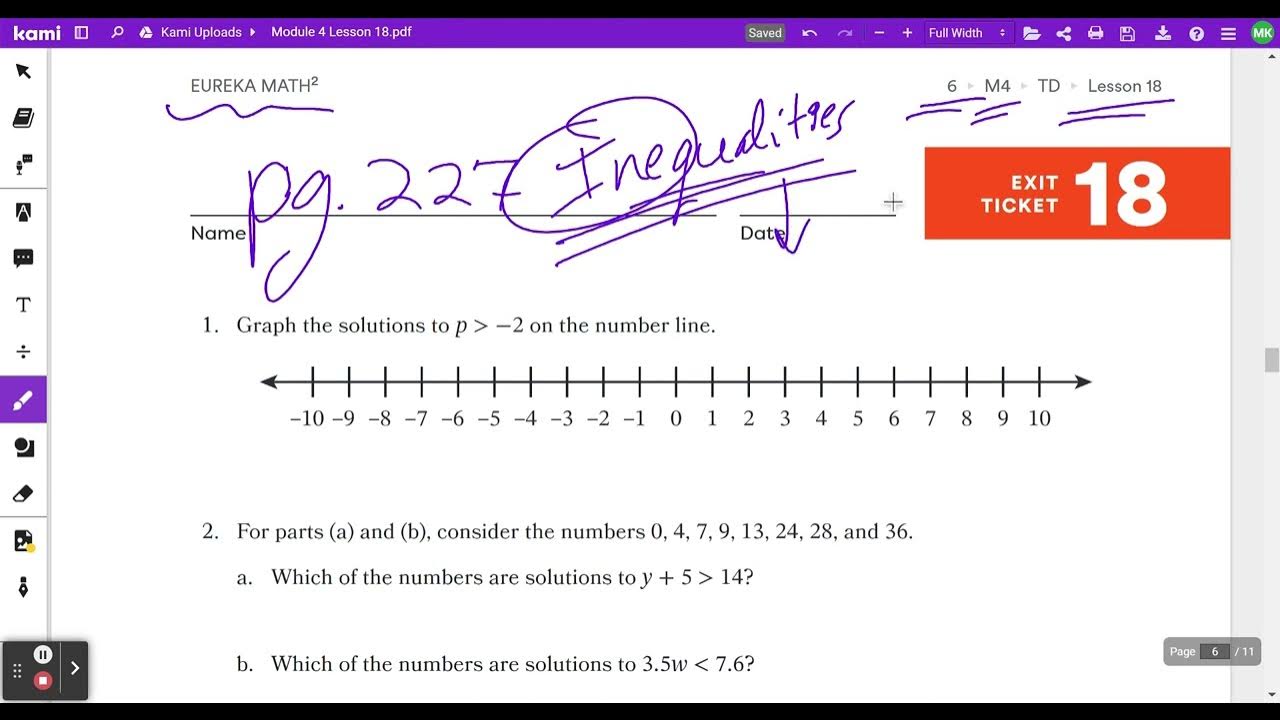Eureka Squared - Grade 6 - Module 4 - Lesson 18 - YouTube