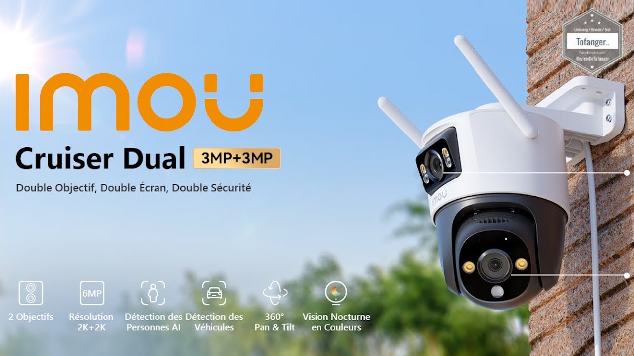 IMOU Cruiser Dual 6MP - Caméra Surveillance 2K WiFi Extérieure PTZ ...