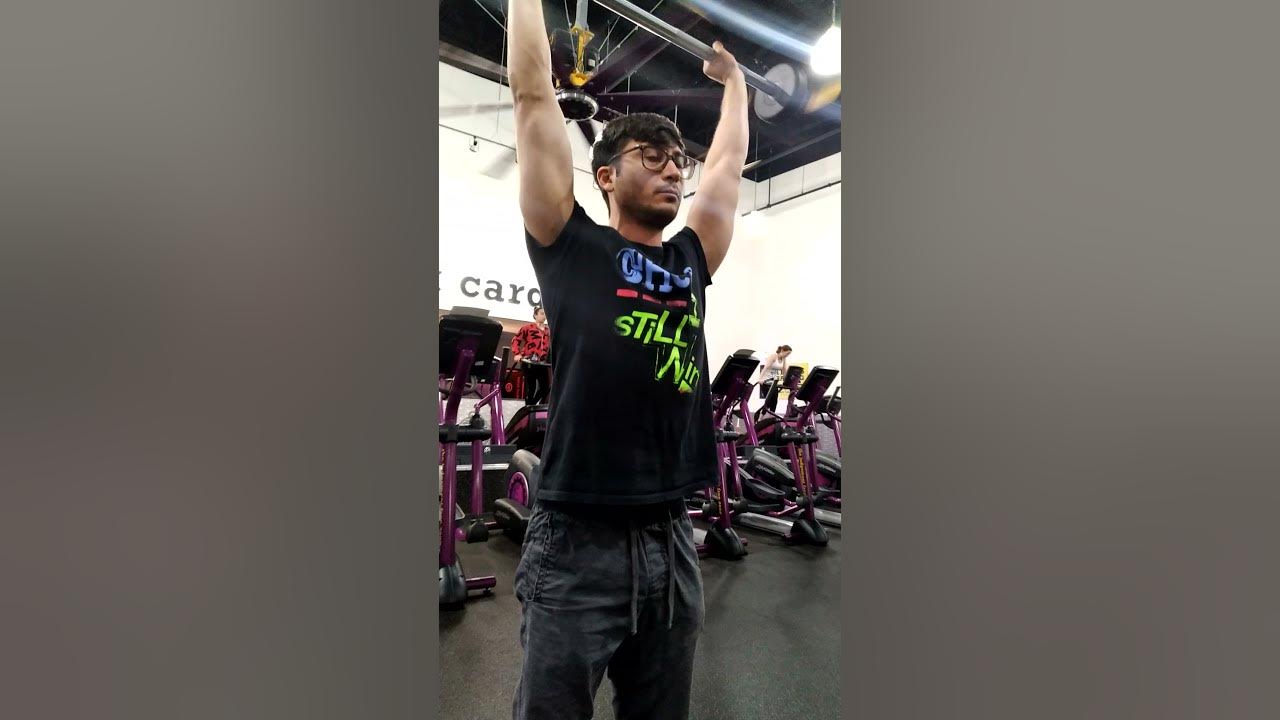 Standing Reverse Barbell Curls Into Military Press Youtube
