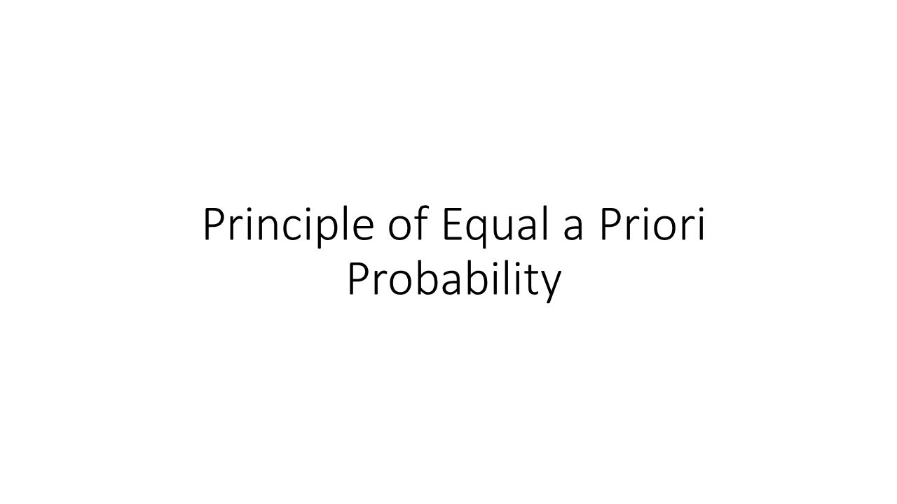 Principle of Equal a Priori Probability (in Urdu) - YouTube