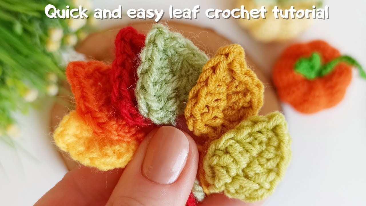 Quick and easy leaf crochet tutorial - YouTube