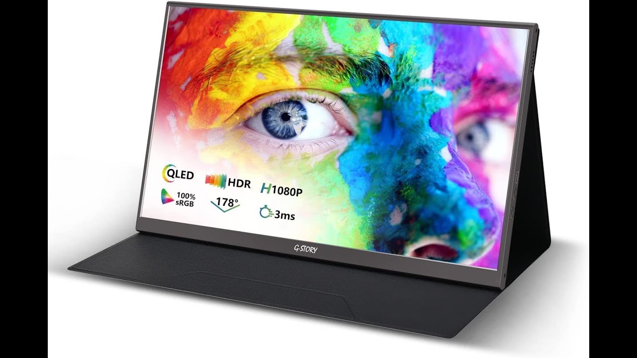 G-STORY 15.6" Monitor portatile QLED 1080P Second Screen USB C Laptop ...