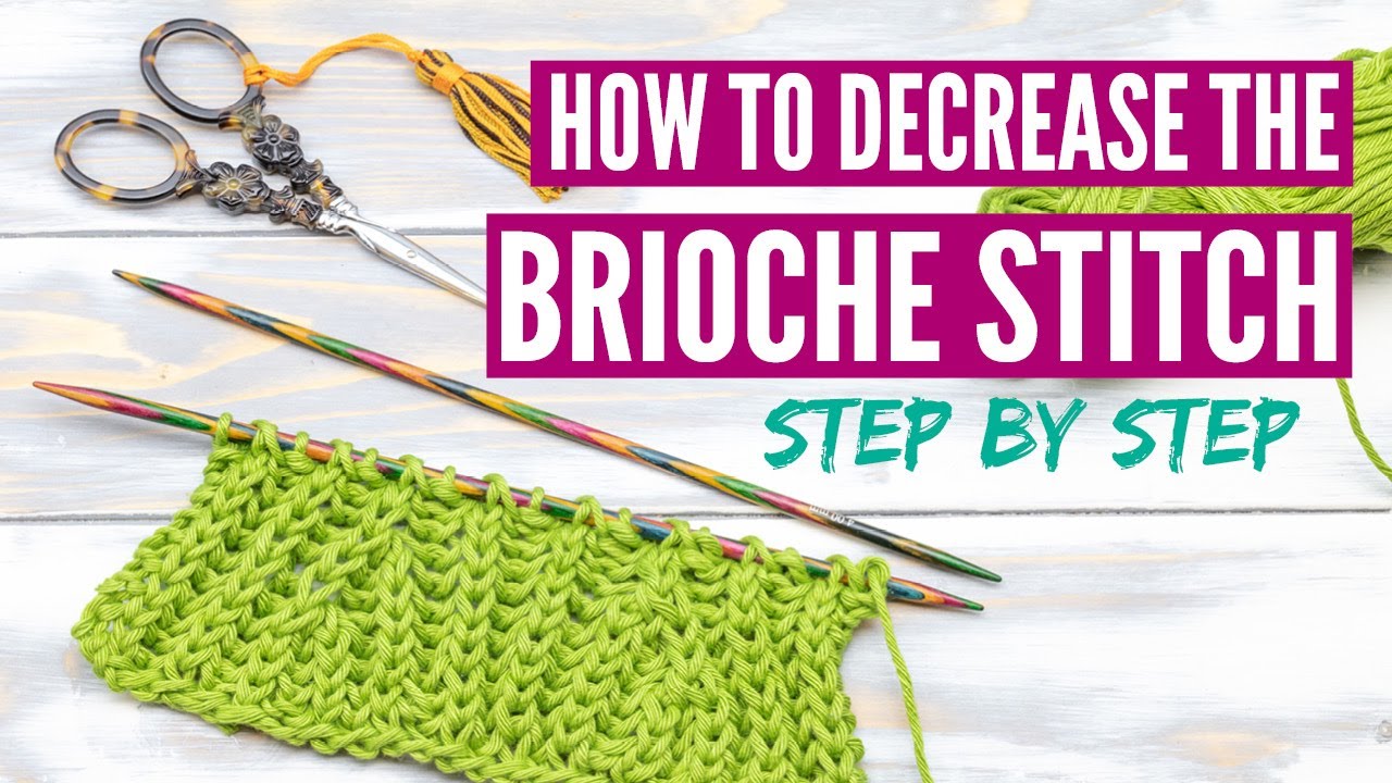 How to decrease the brioche stitch - Left- and right leaning version (bk3tog & bsk2p) - YouTube
