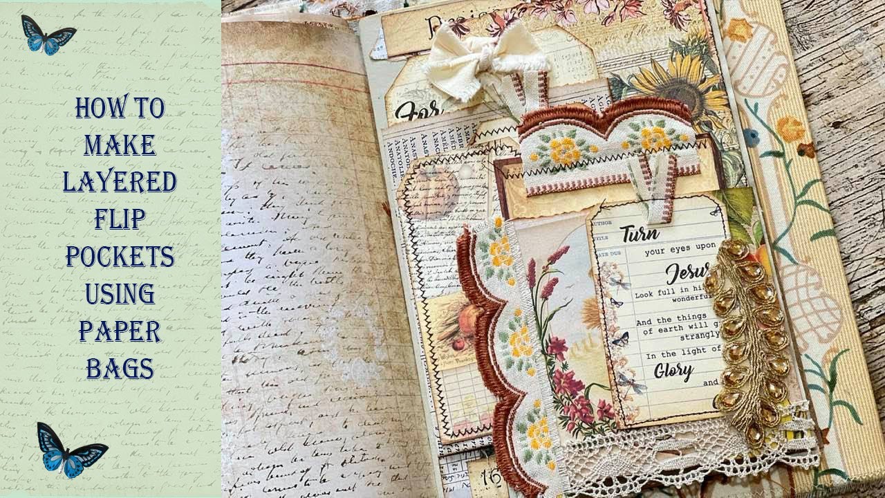 SIMPLE AND EASY Tutorial - How To Make Layered Flip Pockets Using Paper Bags - YouTube