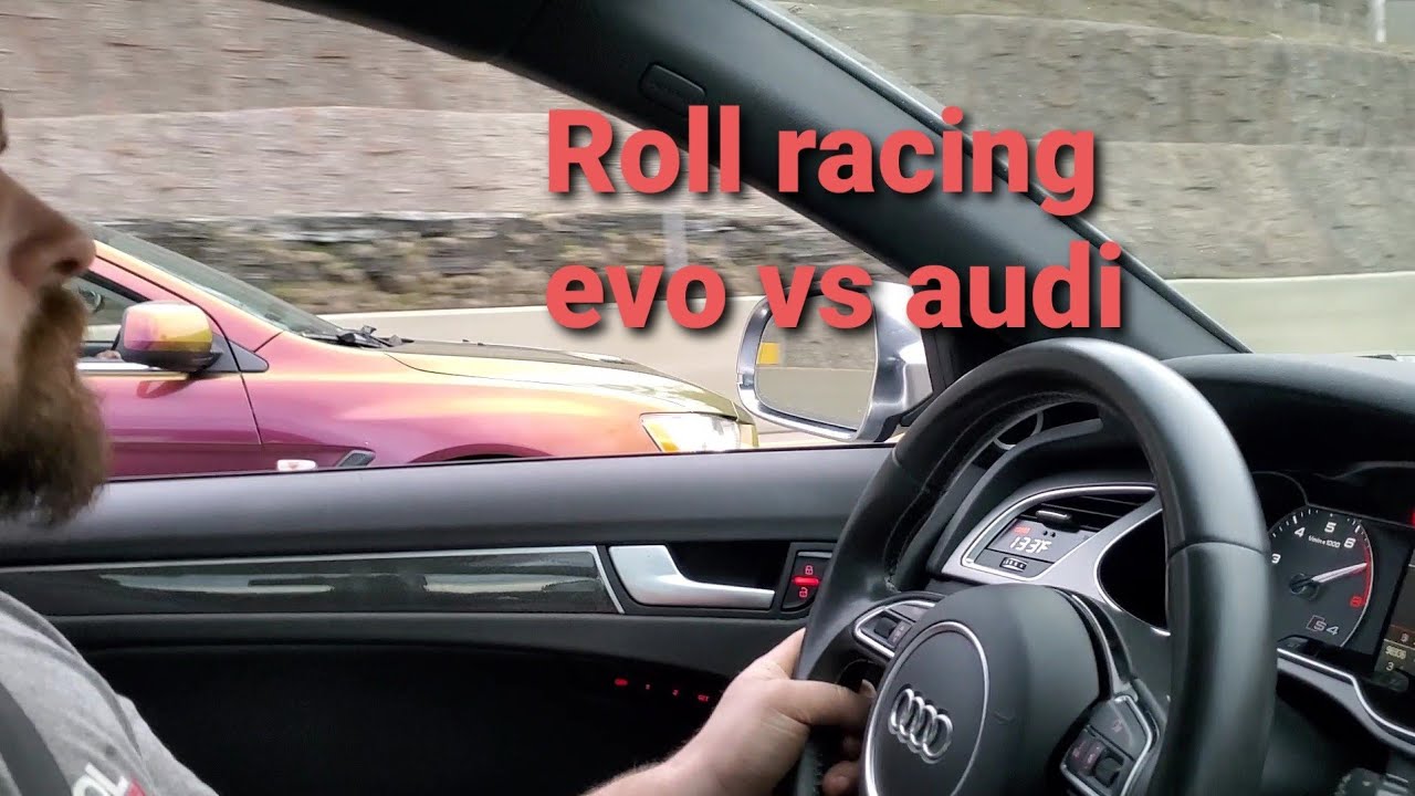 Roll race B8 S4 VS Evo X - YouTube