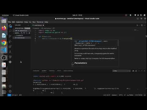 Finding Hermitian Matrix Using Python Code. - YouTube