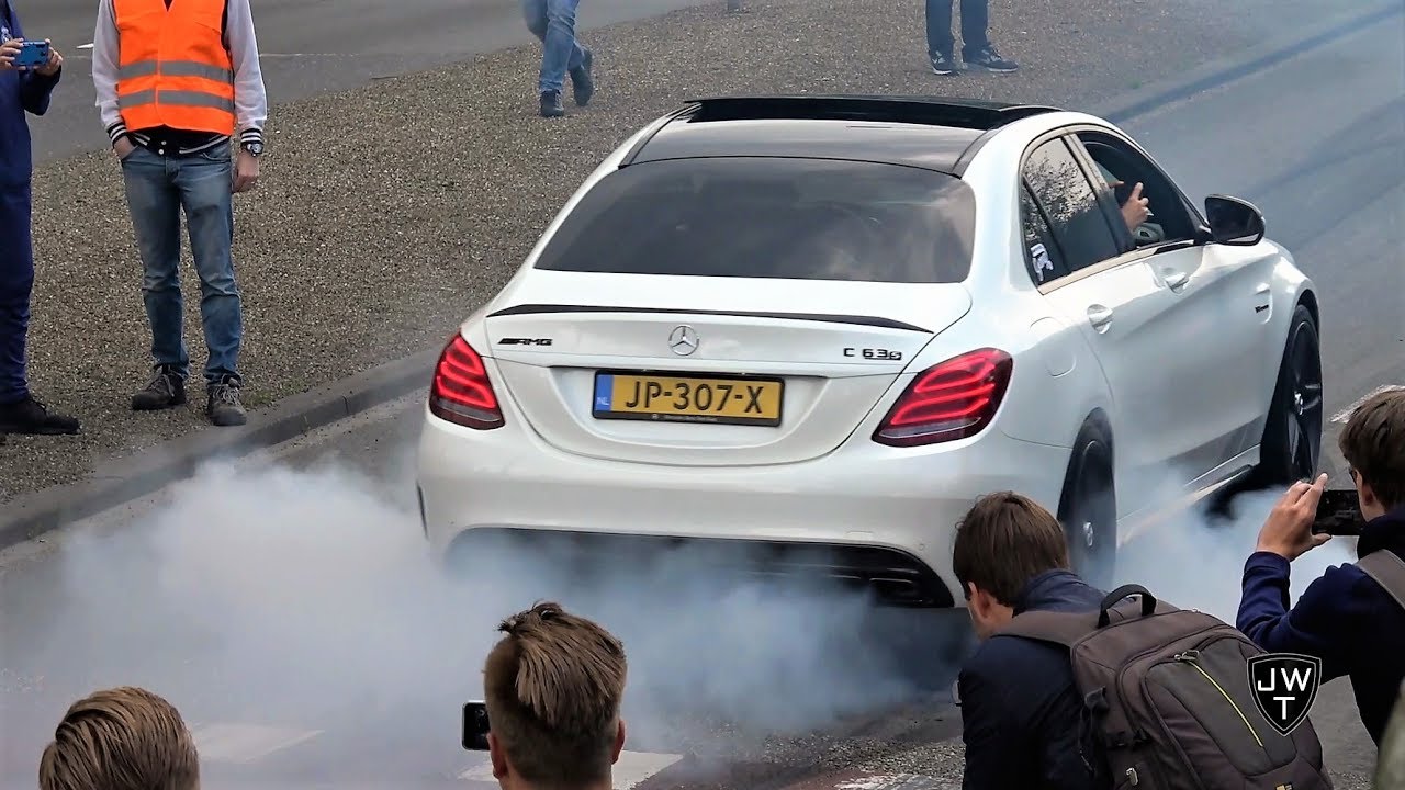 2017 Mercedes-AMG C63 S Sedan in ACTION! BURNOUT, Drag Race & More ...