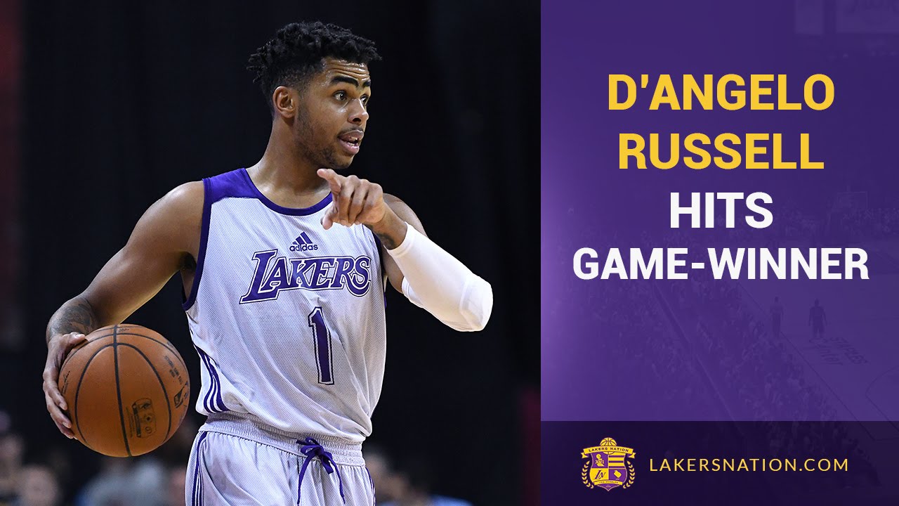 D'Angelo Russell Hits Buzzer Beater Game-Winner, Teammates React! - YouTube