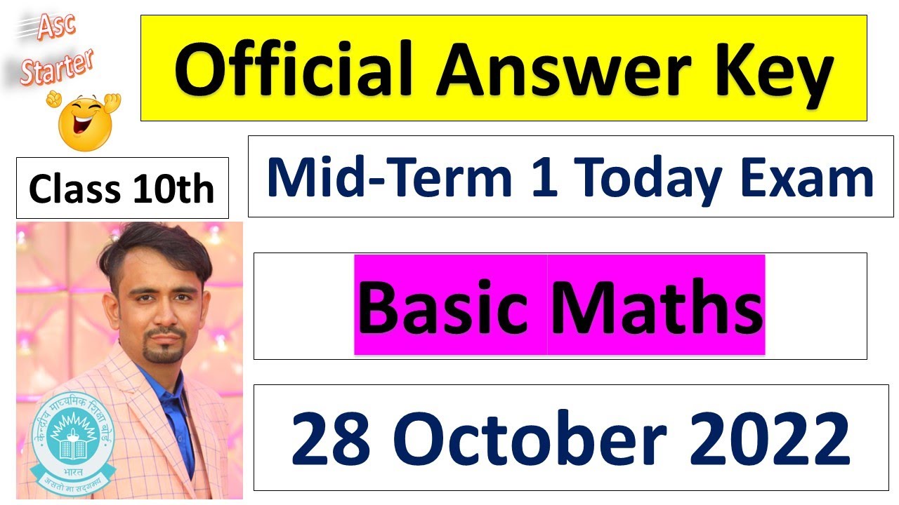 basic maths question paper class 10 / official answer key 2022 // maths ...