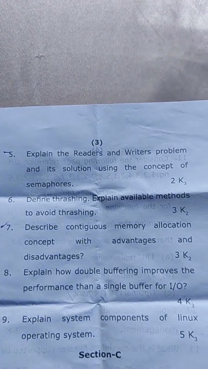OS || OPERATING SYSTEM || MCA PREVIOUS YEAR QUESTION PAPER 2023 ...