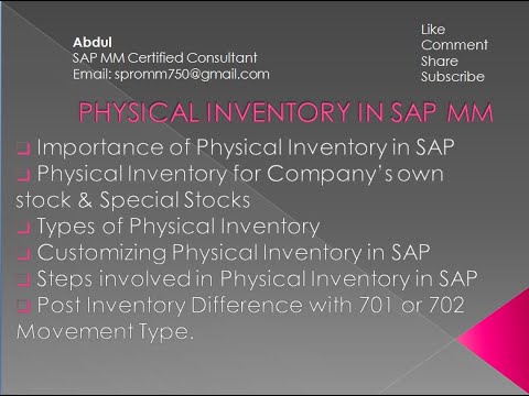 PHYSICAL INVENTORY IN SAP MM - YouTube