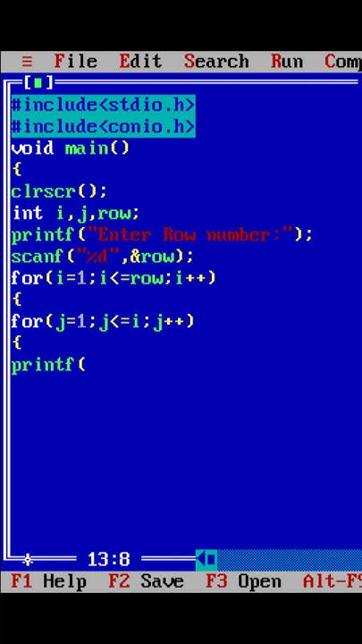Make Half pyramid pattern of numbers in C #shorts #short #dailyshorts ...