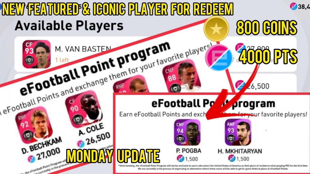 800 COINS NEW REDEEM FEATURED AND ICONIC PLAYERS NEW UPDATE IN PES 2021 ...