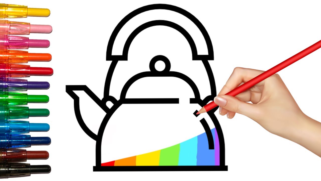 Drawing a Kettle for picture - step by step drawing - how to draw a ...