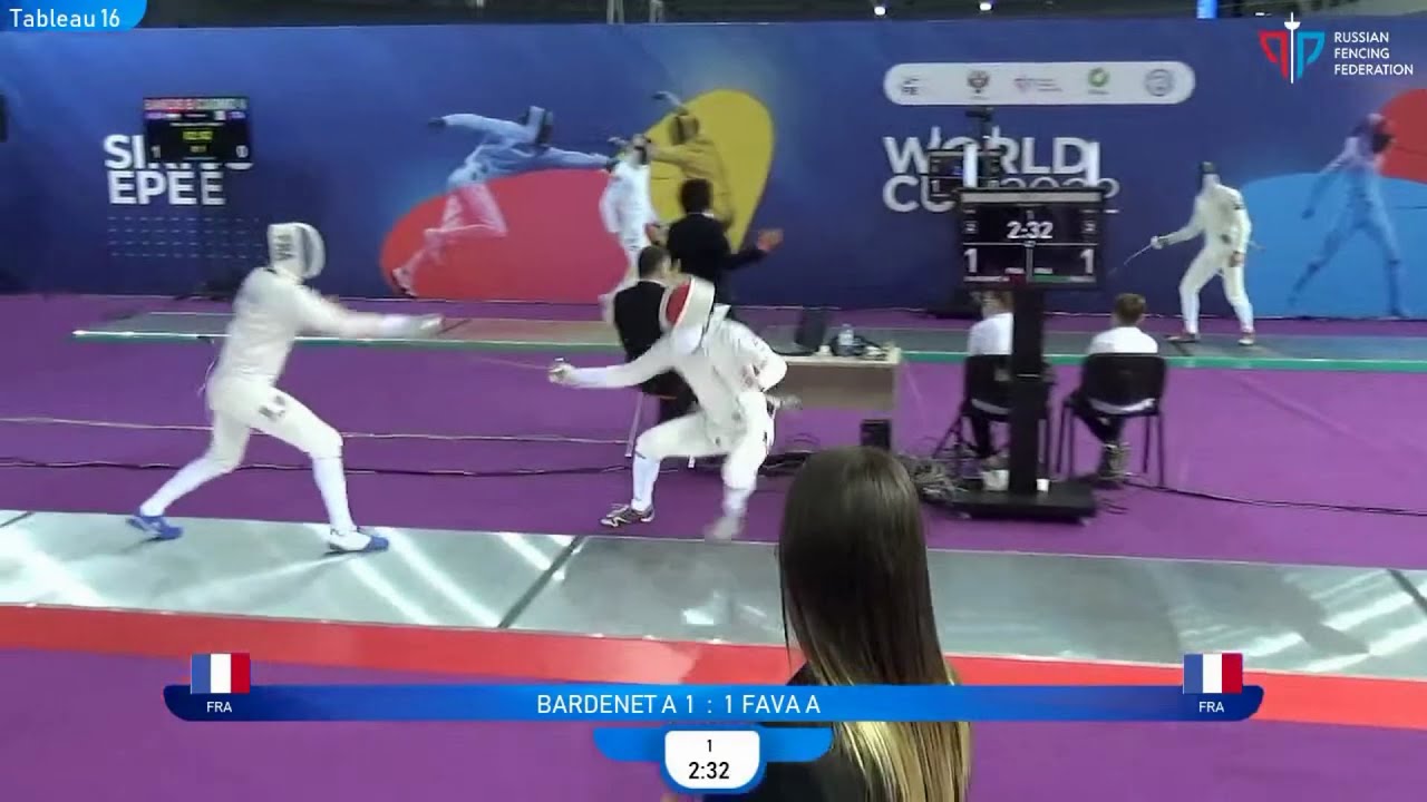 Epee Fencing - Jump and forward duck!| Bardenet A vs Fava A - YouTube