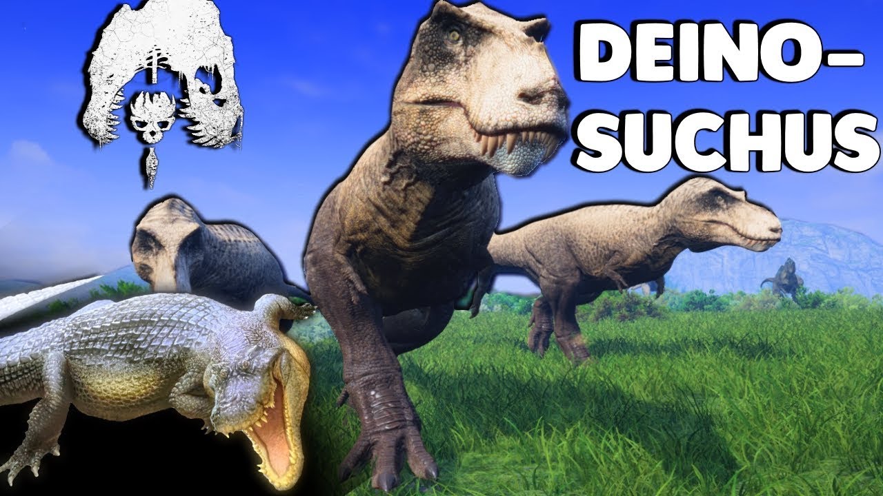 The Isle - MAGNATYRANNUS VS HYPO REX TRUE SIZE, DEINOSUCHUS ANIMATIONS ...