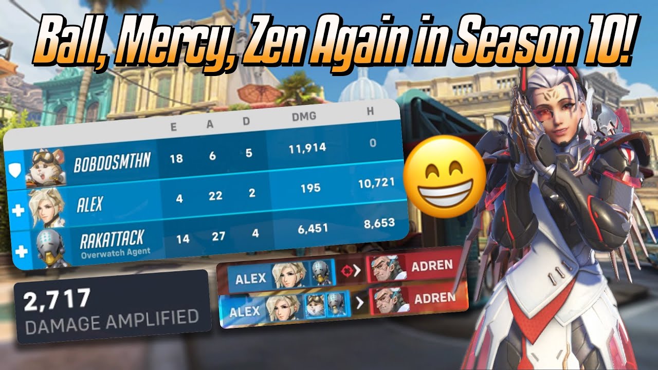 Ball, Mercy, Zen Again in Season 10! 😁 - Mercy Gameplay & Commentary ...