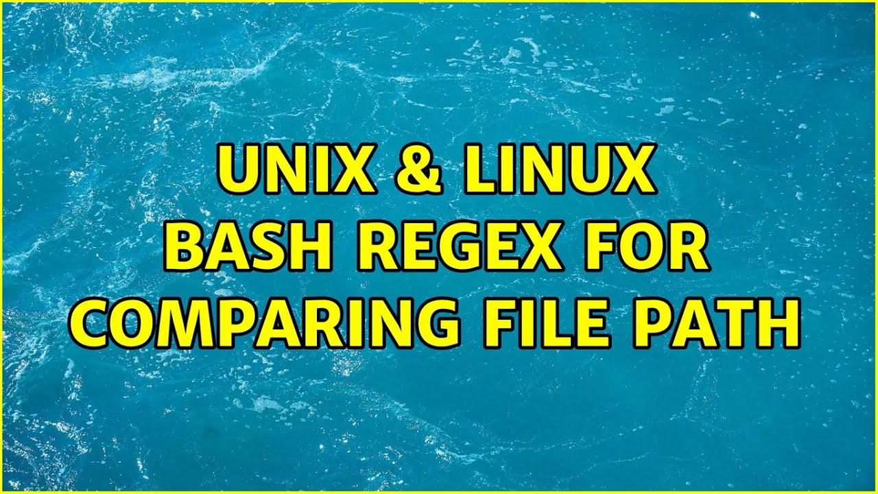 Unix And Linux Bash Regex For Comparing File Path Youtube 7941